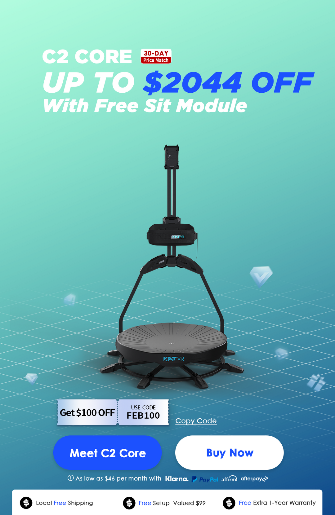 KAT Walk C 2 Core - Most Available VR Treadmill | Walk Into VR – KATVR