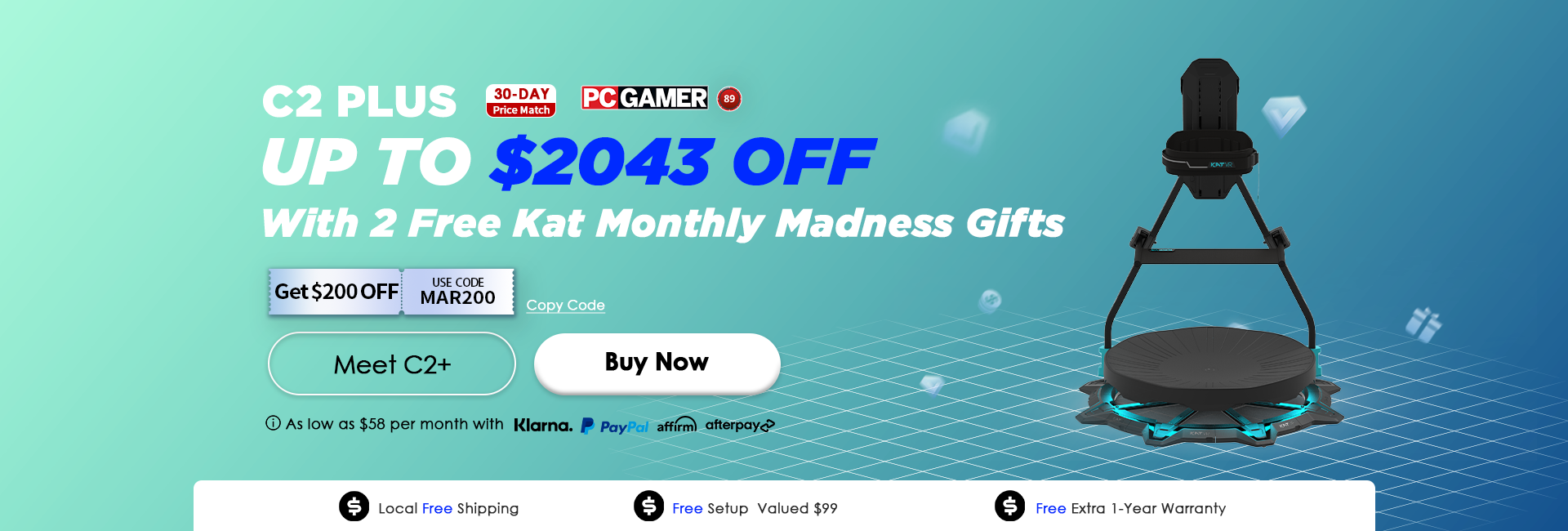 KAT Walk C 2 - Second-Generation Personal VR Treadmill – KATVR