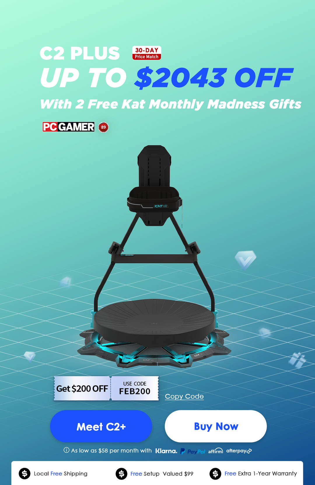KAT Walk C 2 - Second-Generation Personal VR Treadmill – KATVR
